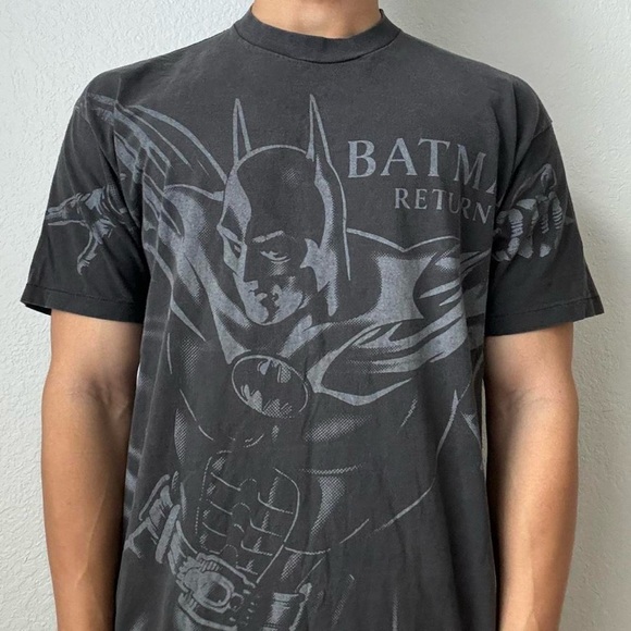 Shirts | Vintage 1992 Batman Returns Movie Promo Aop Graphics Black ...